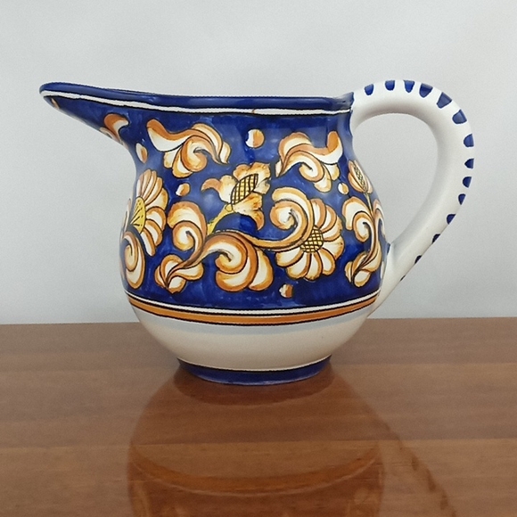 Vintage | Art | Vintage Hand Painted Italian Pottery Pitcher | Poshmark